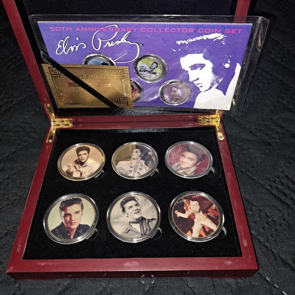 Elvis | Art | Rare Elvis Collectors 24k Gold 6 Coins Cert Plus 55th ...